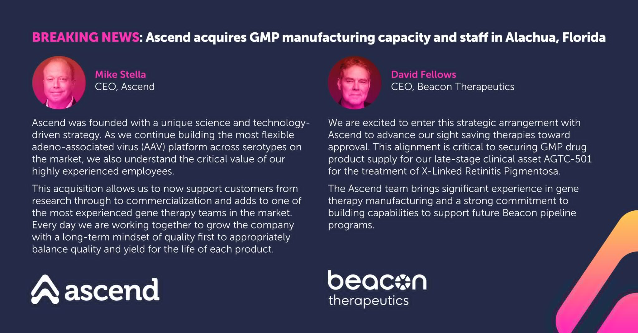 Ascend Boosts Gene Therapy Manufacturing with Beacon Therapeutics ...